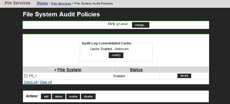 Configuring audit policies | Hitachi NAS auditing guide | ADAudit Plus