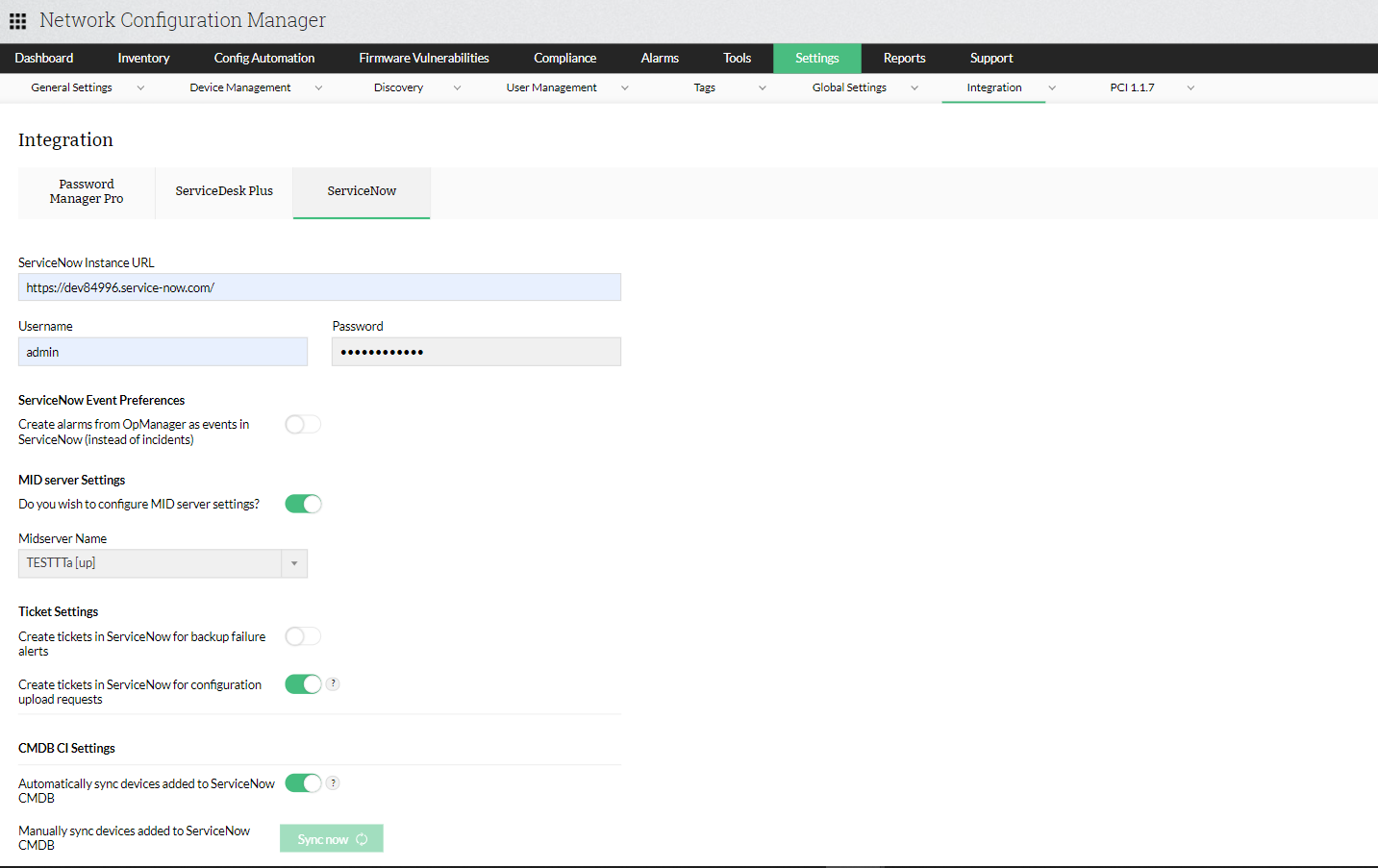 How to integrate ServiceNow with Network Configuration Manager ...