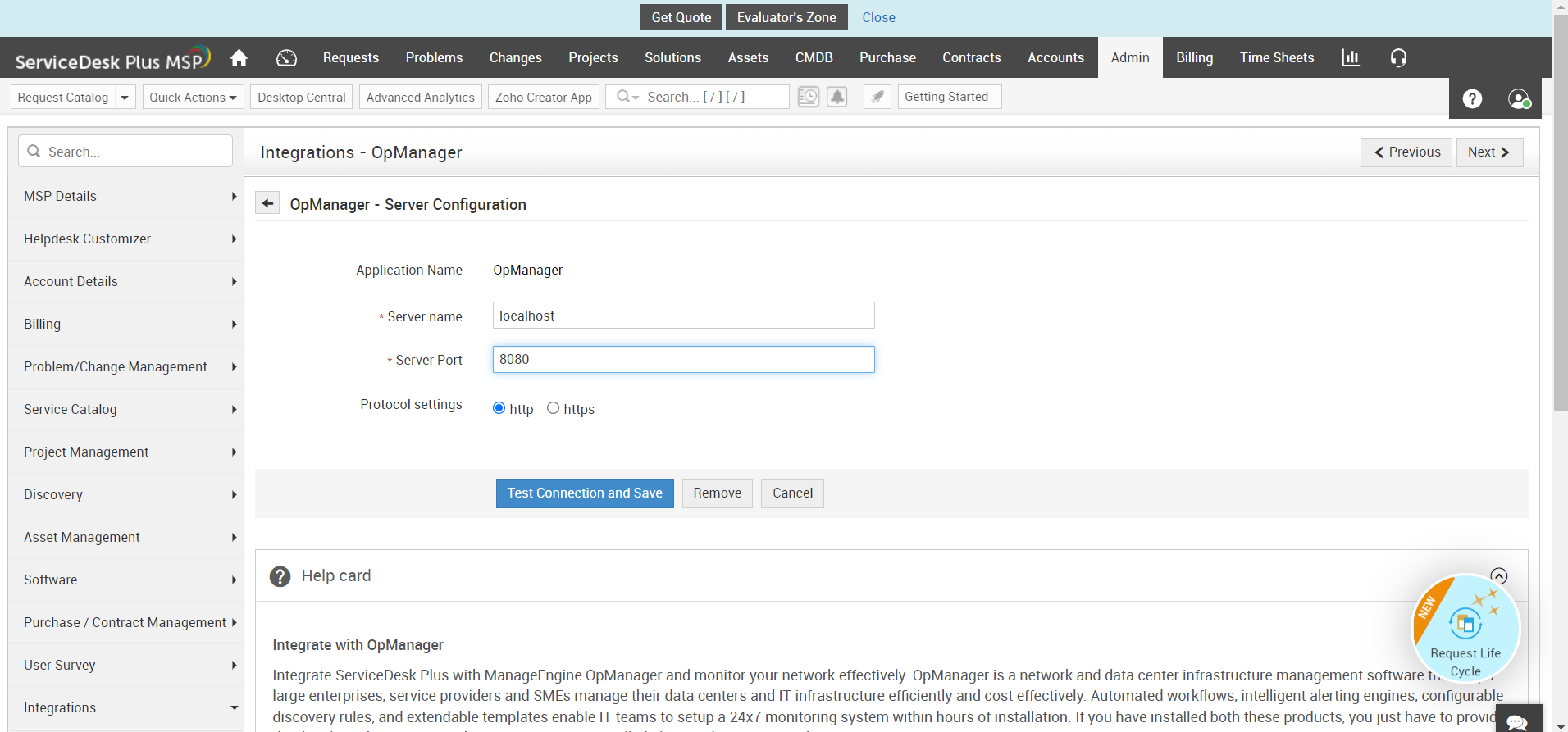 Integrate OpManager with ServiceDesk Plus MSP Integrate OpManager with ServiceDesk Plus MSP