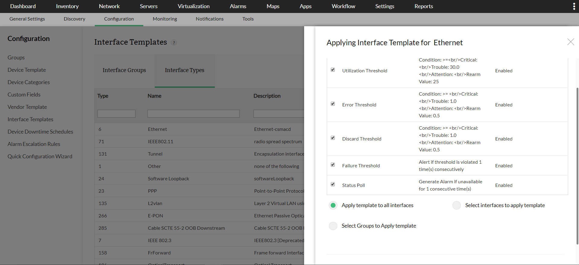 Interface Templates | OpManager Help Interface Templates | OpManager Help