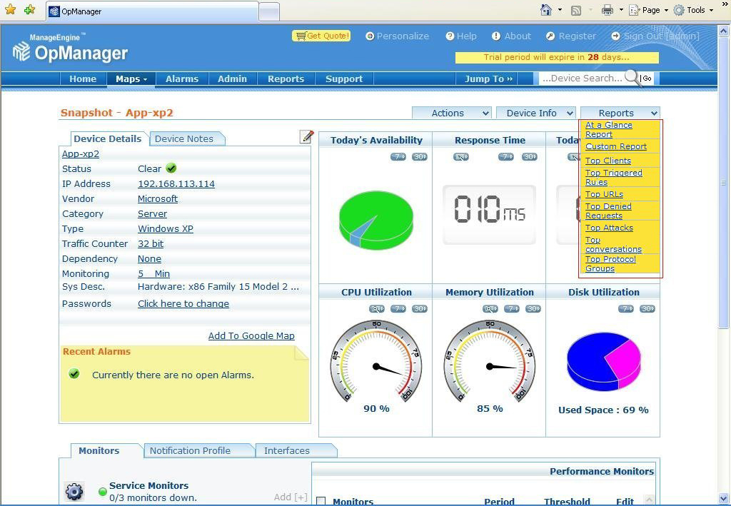 Manageengine Opmanager Firewall Analyzer Integration Firewall Analyzer